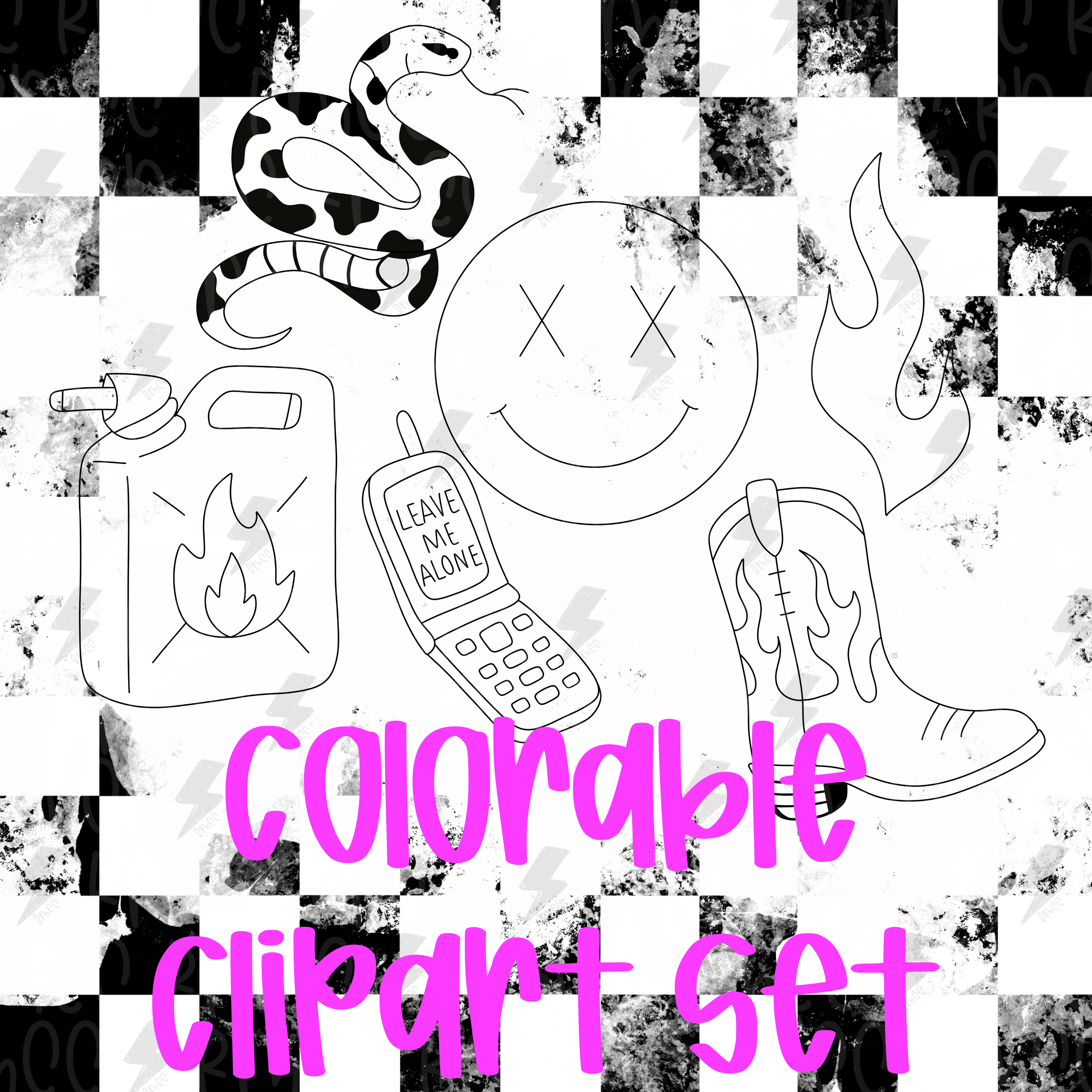 Colorable Clip Art Set | Clip Art | PNG – shoprmcc